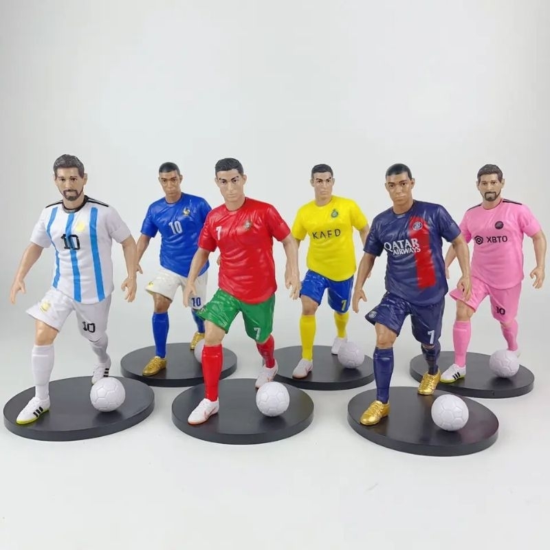 Cristiano Ronaldo Lionel Messi Kylion Mbappe Football Player Action ...