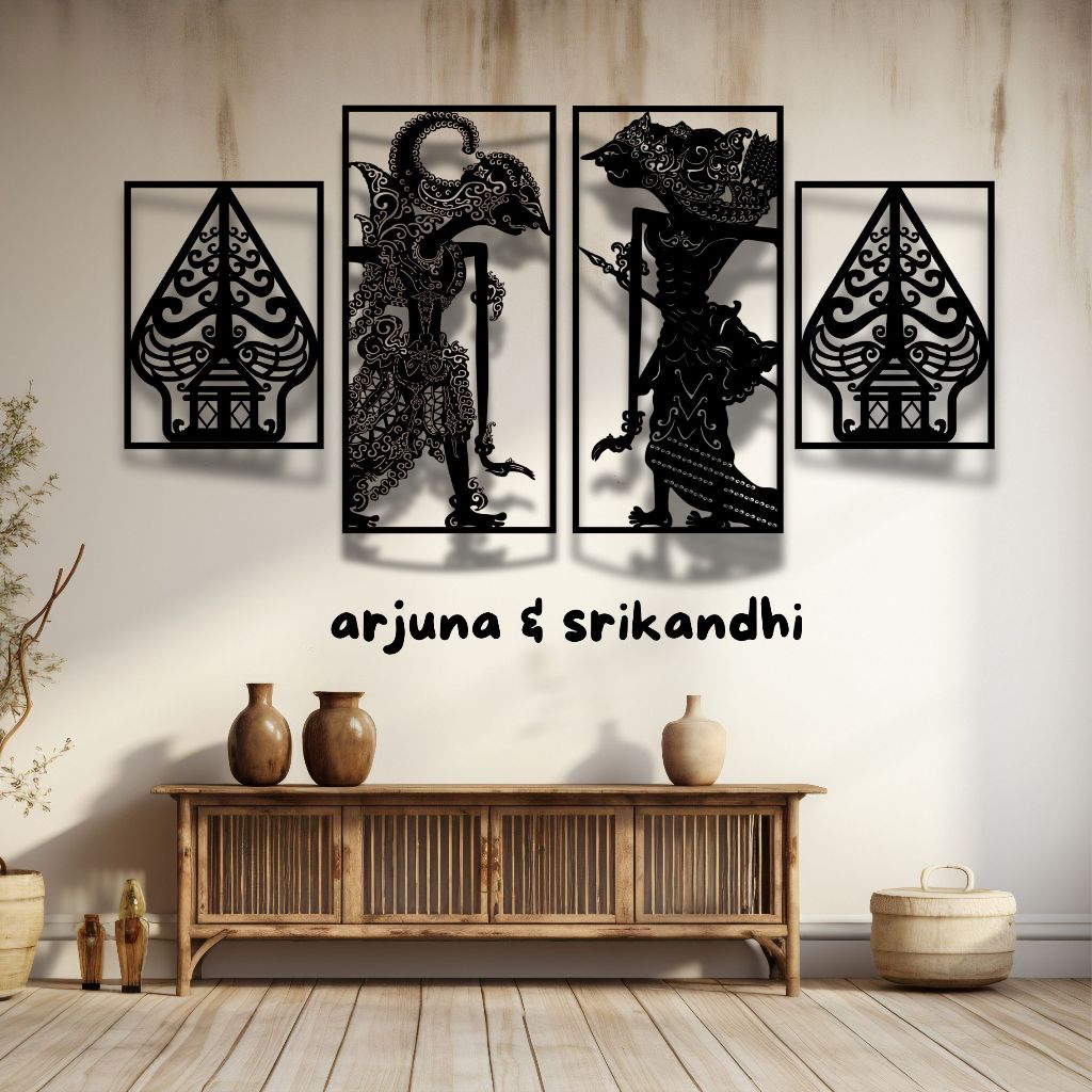 HIASAN DINDING Puppet ARJUNA And SRIKANDHI Javanese Theme Wall ...