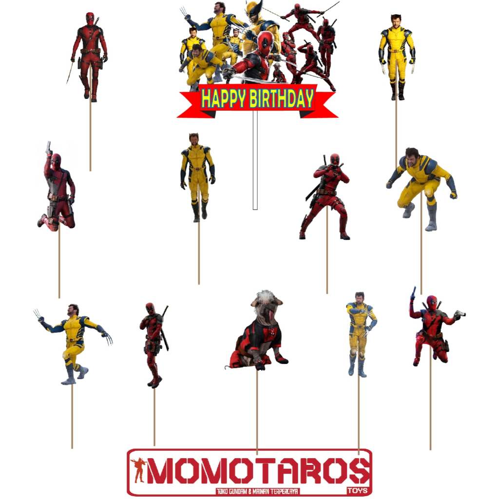 Topper cake Deadpool the movie 3 Contents 12 pcs | Shopee Singapore