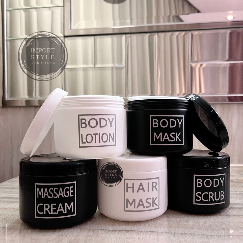500ML BLACK AND WHITE DOFF TYPICAL SILVER scrub JAR, aesthetic soap ...