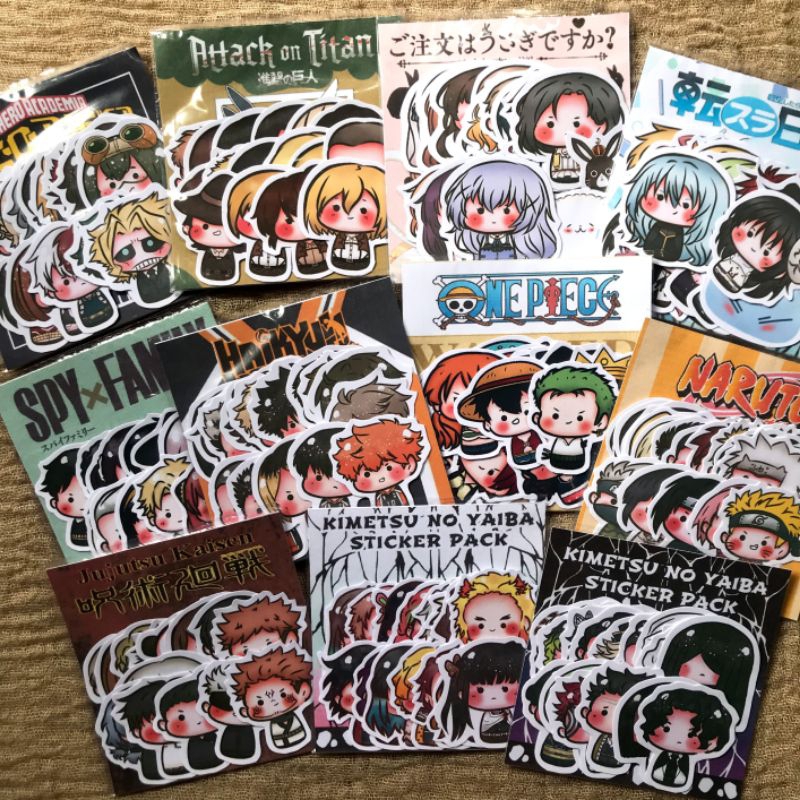 Sticker Deco Sticker One Piece Luffy Zoro Sticker Kimetsu No Yaiba Tanjirou Nezuko Demon