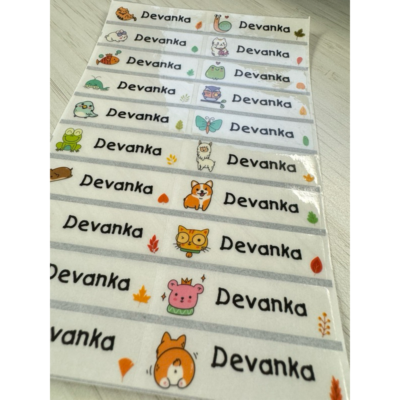 Animal Zoo Transparent Clear Name Label sticker Waterproof sticker Name ...