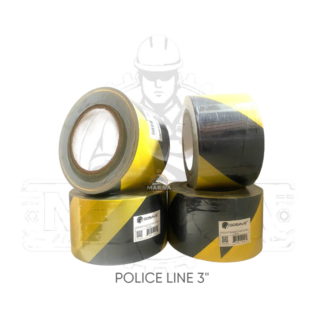 HITAM Police Line 3 Inch X 300M Barricade Tape Black Yellow Police Line Safety Line Gosave Road ...