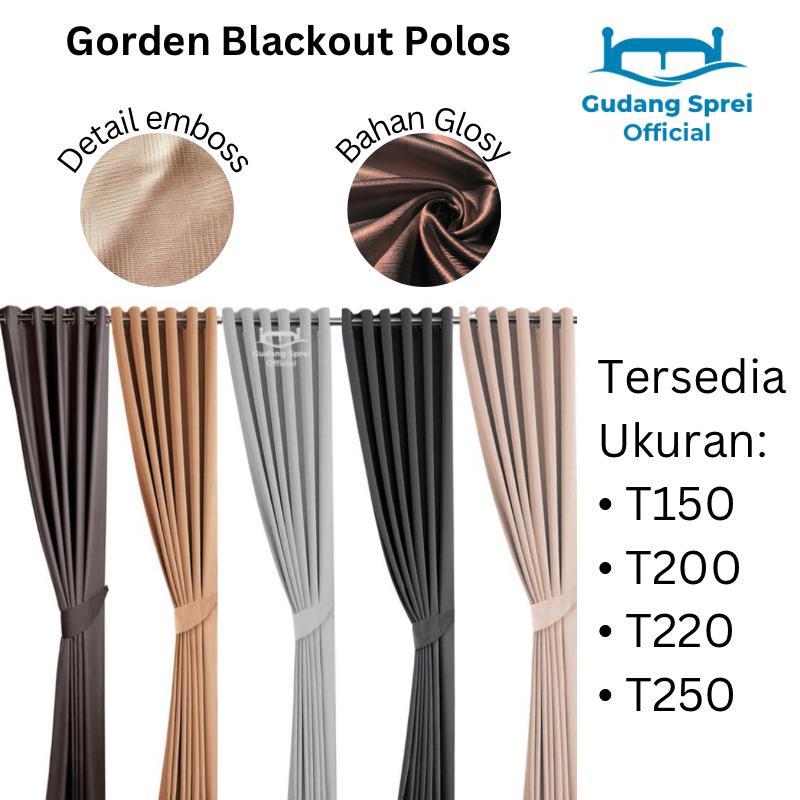 Plain Black Out Curtains Glossy Emboss/ Dop Height 150/200/220/250cm Premium Thick Minimalist ...