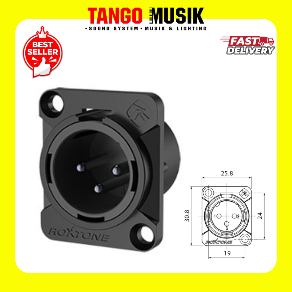 HITAM Original XLR JANTAN ROXTONE RX3MD-BT SOCKET / SOCKET JACK CANON ...