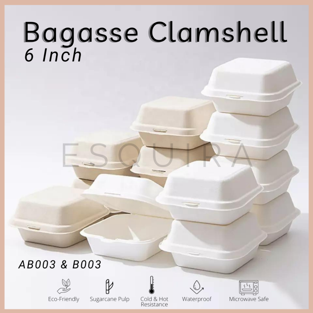 (ESQ) Bagasse Korean Bento Cake Box 450ml / 6 inch | Shopee Singapore