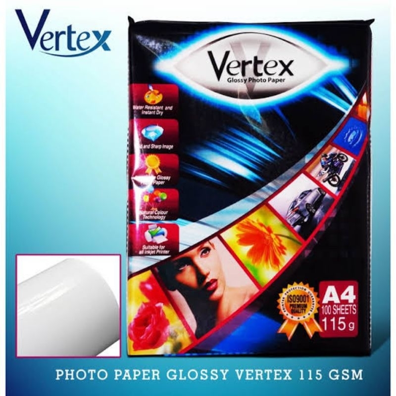 Vertex A4 Photo Paper / Glossy Photo Paper 115gram (100 sheets ...