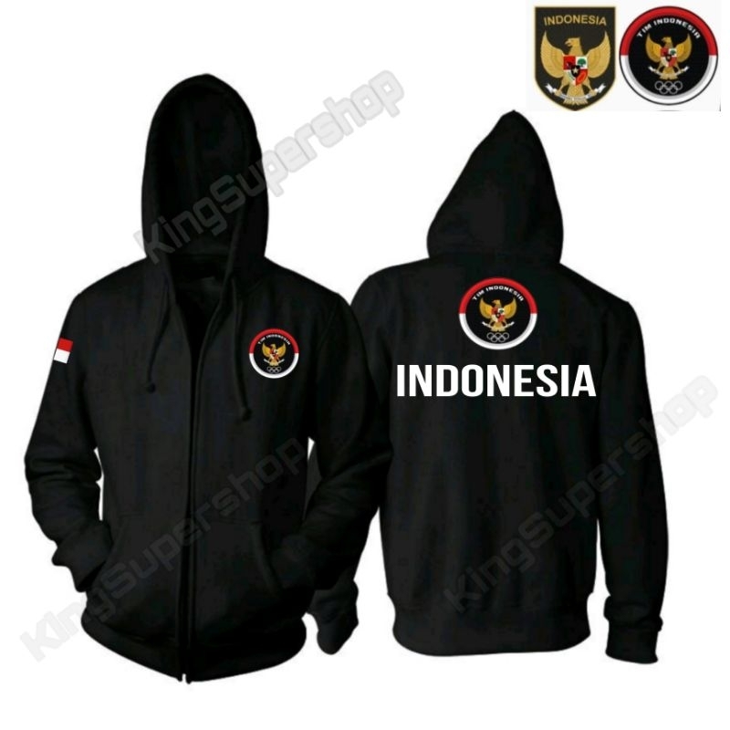 Garuda Indonesia national team jacket, black Hoodie jacket, Indonesian ...