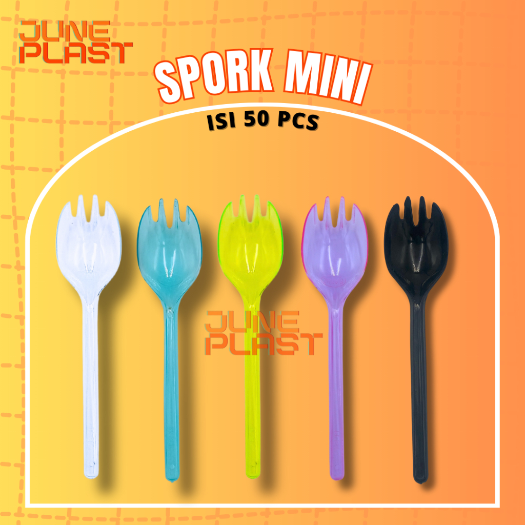 [50PCS] THREESTAR MINI SPORK SPOON PLASTIC CAKE SPOON | Shopee Singapore