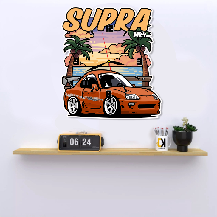 KAYU Karimika Wooden Wall Clock with TOYOTA SUPRA MK4 FAST FURIOUS ...