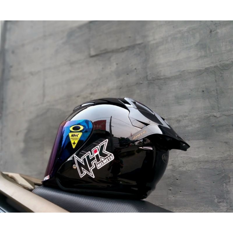 Helmet NHK R1 NEW SOLID BLACK, Package Handsome VENOM VISOR PNP WITH ...