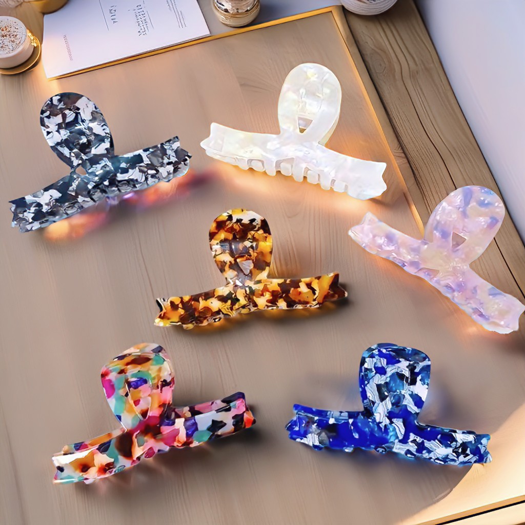 Premium Korean Marble Color Hair Clips / Premium Korean Hair Clips ...