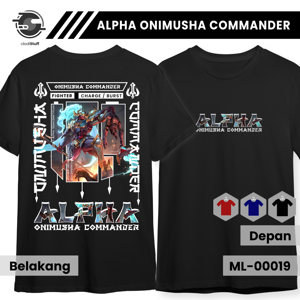 HITAM Alpha EPIC Skin ONIMUSHA COMMANDER Mobile Legends T-shirt Short ...