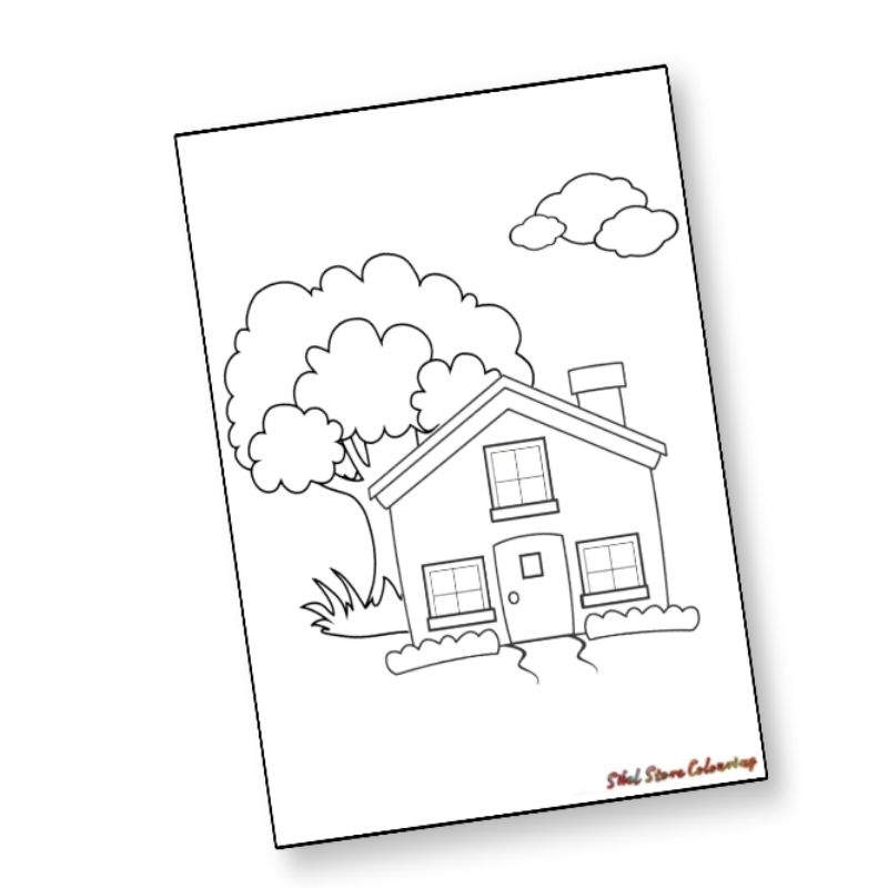 Drawing Paper/Coloring Paper/House/Coloring Paper For PAUD/TK/SD ...