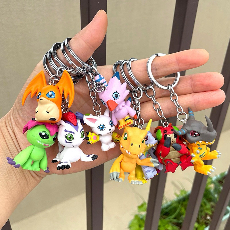GANTUNGAN Anime Keychains: Digimon Keychain - Agumon, Gabumon, Palmon ...