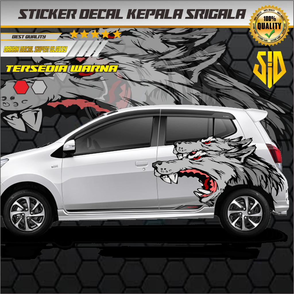 Srigala DECAL STICKER FOR AGYA, AYLA, JAZZ, BRIO, YARIS, SWIF CARS ...