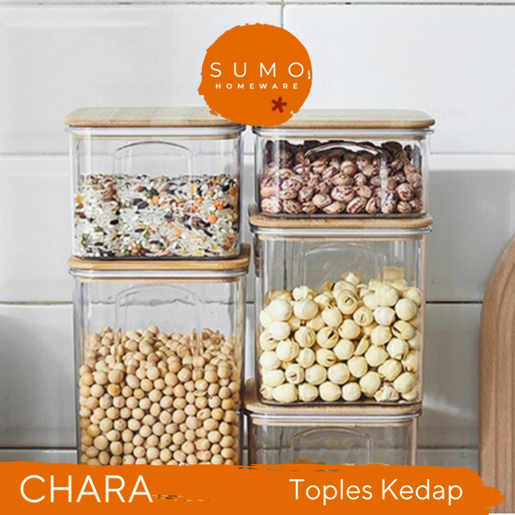 KAYU Sumo - CHARA Food Container Aesthetic Kitchen Spice Jar Wooden Lid ...