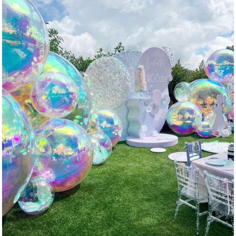 Super JUMBO HOLOGRAM BALLOONS, BIG BUBBLE, IRIDESCENT BALLOON | Shopee ...