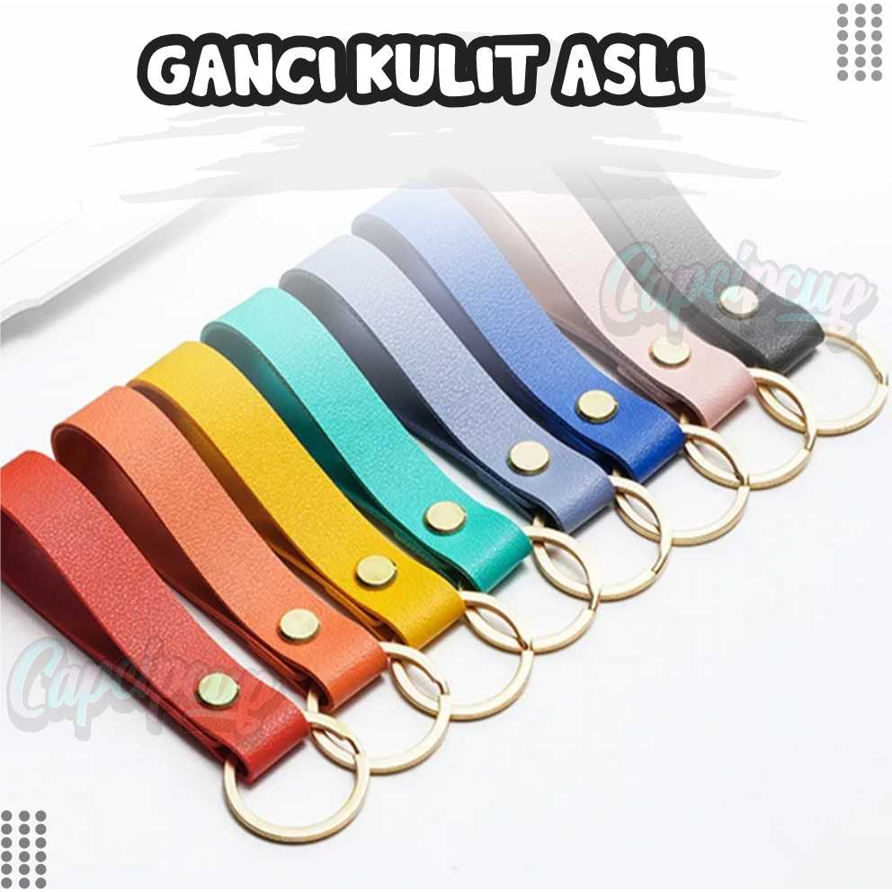 GANTUNGAN Genuine Cow Leather Keychain Keychain Motorcycle Car Home ...