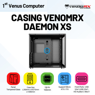 Venom RX CASE DAEMON XS BLACK/CASING PC GAMING VENOM RC DAEMON XS ...