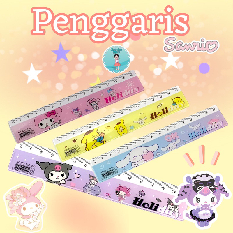 Sanrio Ruler 15cm Cute Ruler Cute ready 4 Characters Price Character ...
