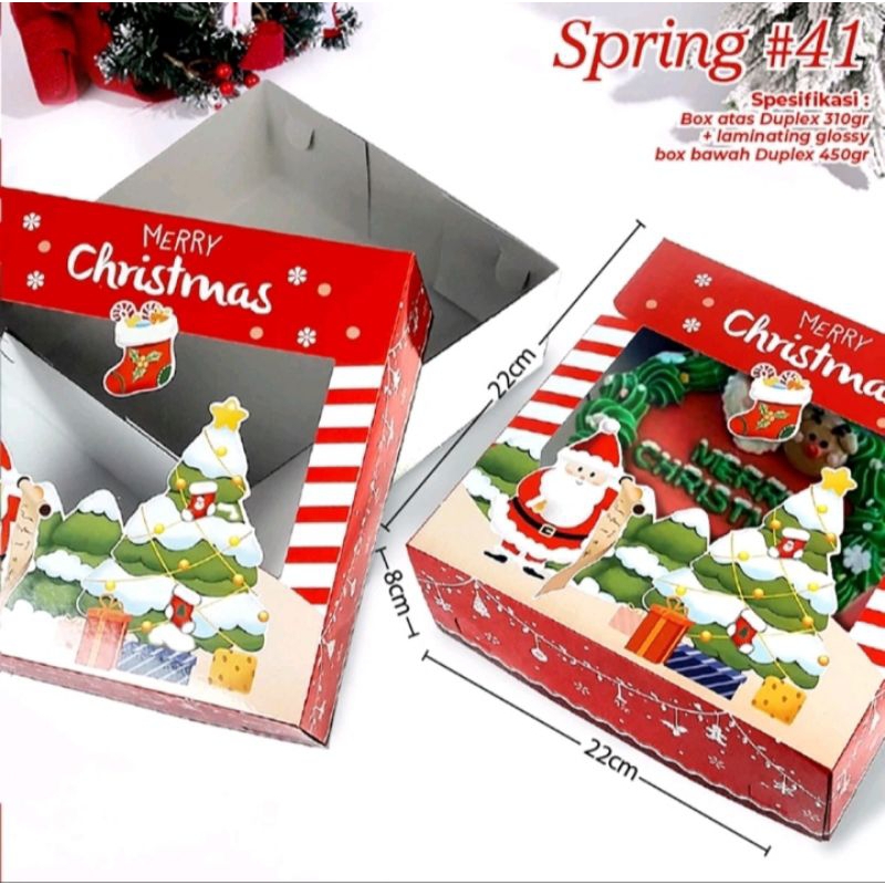 Christmas Box Christmas 22x22 x8cm Christmas Box Sponge Cake Box ...