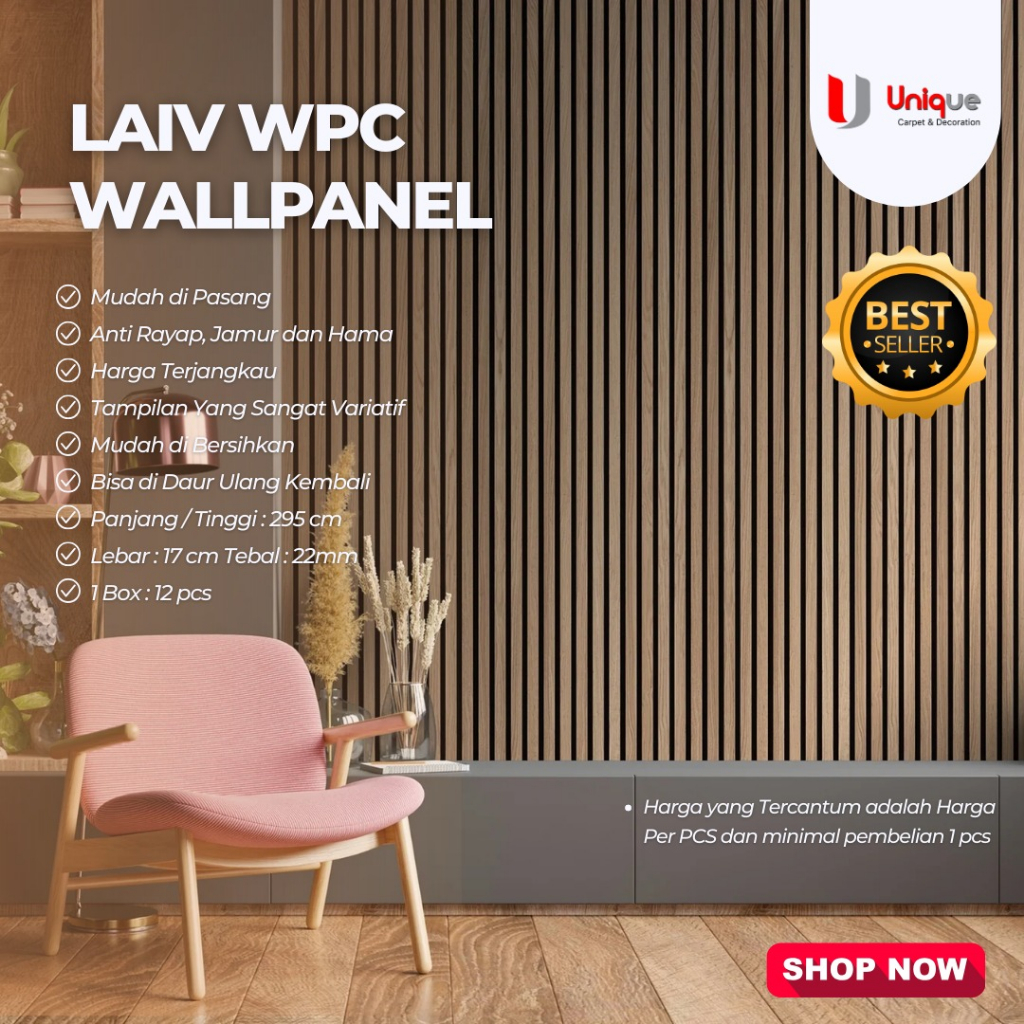 KAYU Wallpanel LAIV PVC Wall / Lattice Wall Panel / WPC Wooden Wall ...
