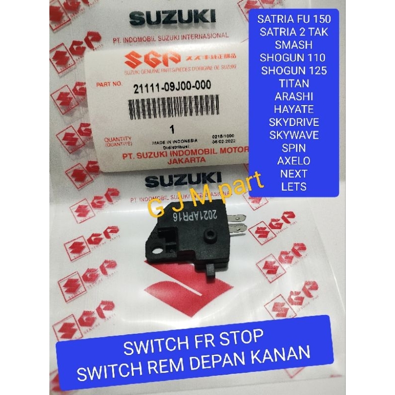 BRAKE SWITCH FRONT STOP RIGHT SUZUKI NEXT LETS ADDRESS SKYWAVE SKYDRIVE ...