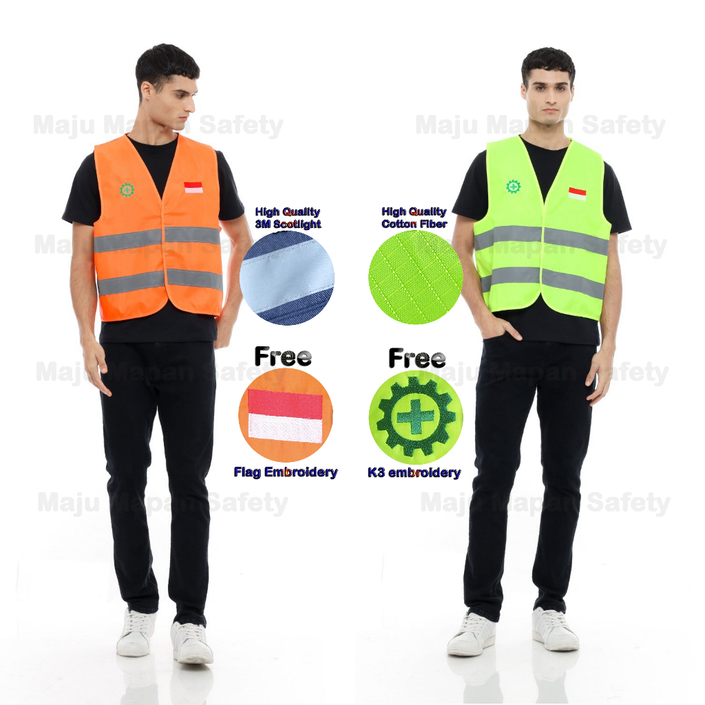 Atx Field Project Safety Vest with the K3 Logo and Indonesian Flag ...