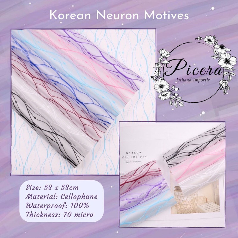 Flower Wrapping Paper Korean Neuron Lace Pattern Cellophane Waterproof ...