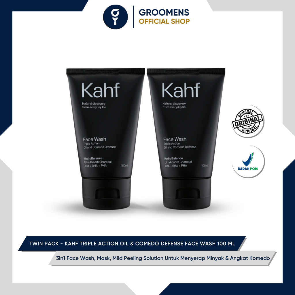 Kahf Triple Action Oil & Comedo Defense Face Wash 100ml - Twin Pack ...