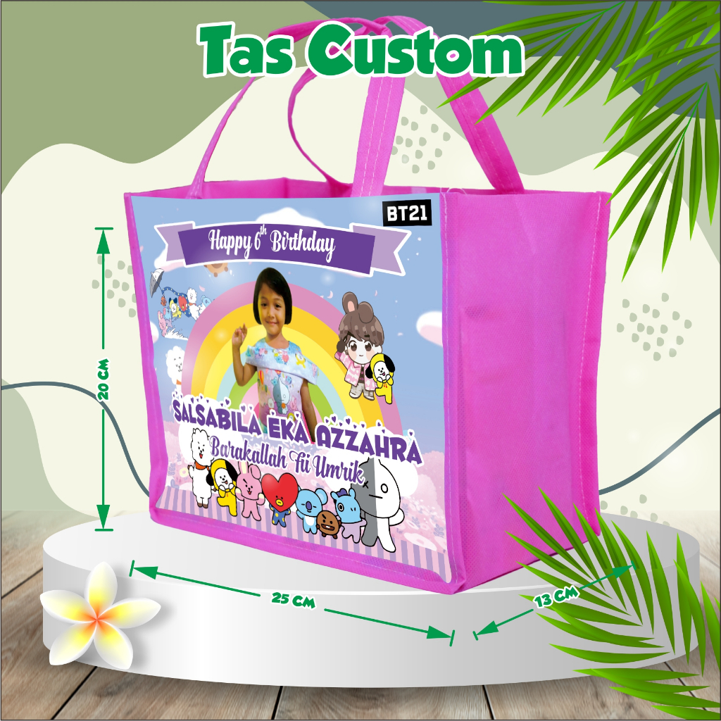 Bt21 Children's Birthday Tote Bag/BT21 Birthday Adhesive Pouch Bag/BT21 ...