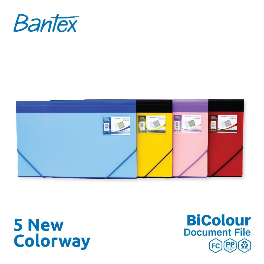 Bantex BICOLOUR Document File PP Folio 3431 - Blue & Sky Blue (pcs ...