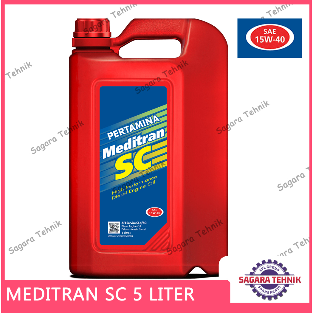 MESIN Pertamina Meditran SC 5 Liter Diesel Engine Oil 5 Liter 15W40 ...