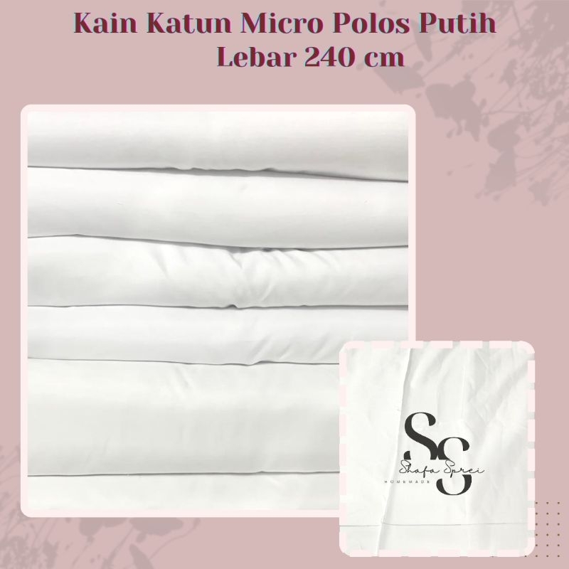 PUTIH KATUN White Cotton Fabric / 1 meter Thick 240Cm Wide | Shopee ...