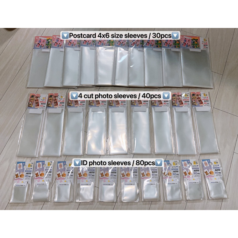 Daiso Plastic photo Sleeve Photostrip Postcard ID photo 4 cut photo ...