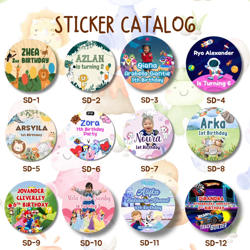 [Round Sticker] STICKER STICKER BIRTHDAY BIRTHDAY Name HAMPERS Gift ...