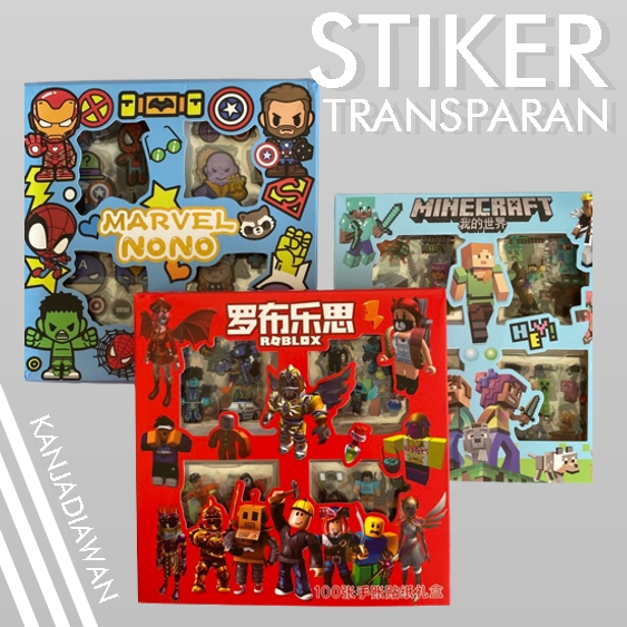 Transparent Sticker Roblox Minecraft Sticker Super Hero Deco Bottle ...