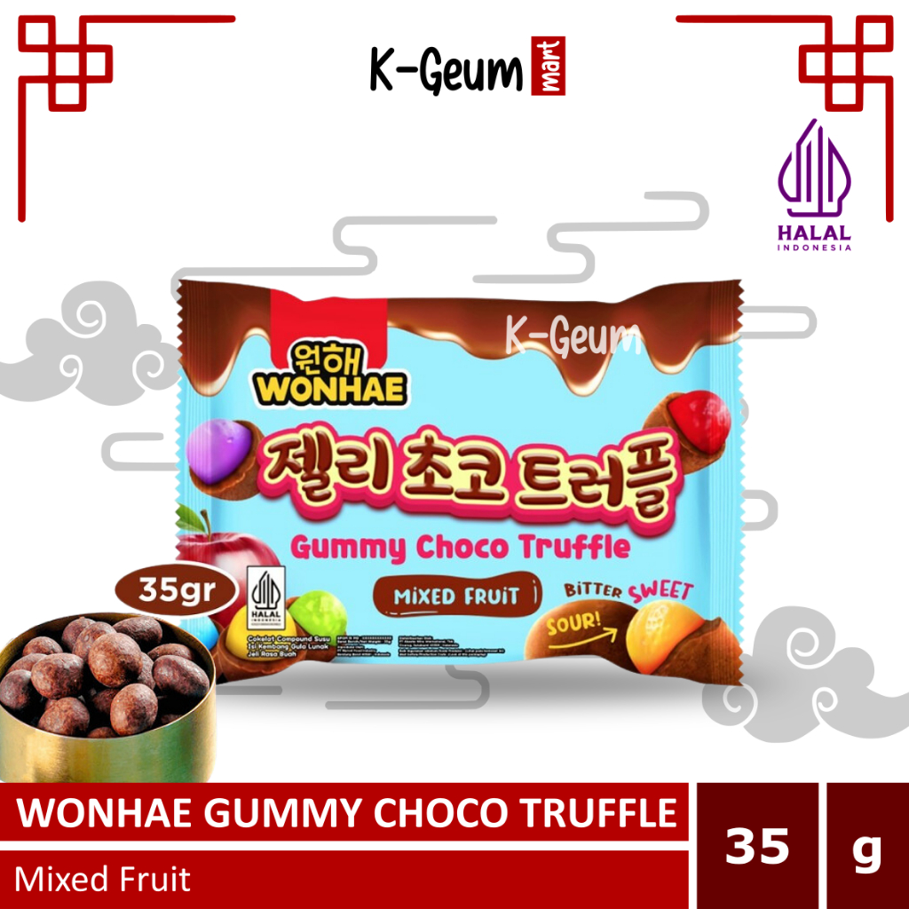 Mujigae Wonhae Gummy Choco Truffle Mixed Fruit Korea Halal 35gr ...