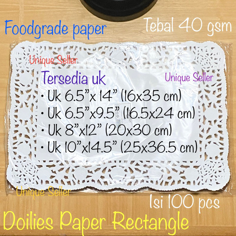 [Contains 100] Doilies Paper Rectangle Box 16.5x24 16x35 20x30 25x36.5 ...