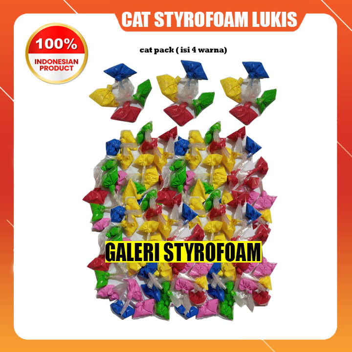 Paint pack contains 4 main colors for coloring styrofoam painting ...