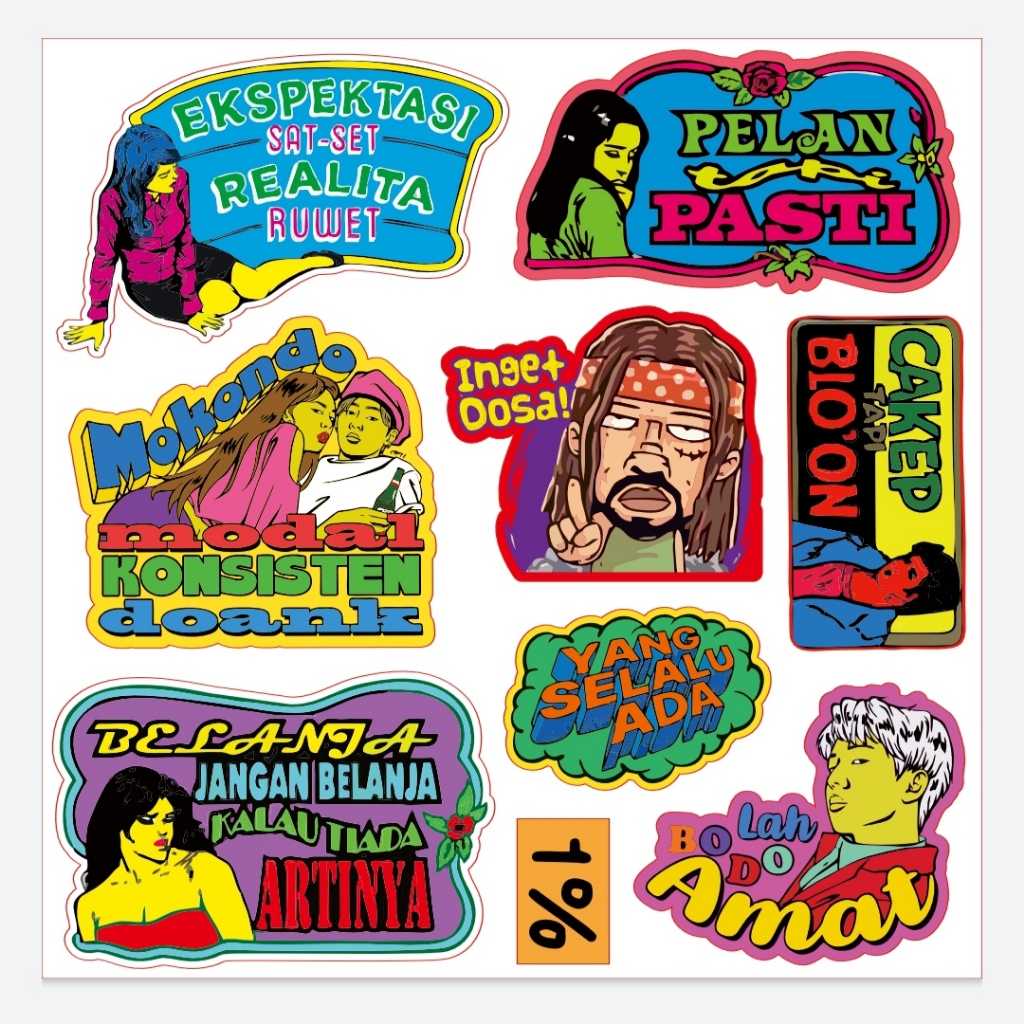 Sticker Pack of Old School Angkot Stickers SatSet Intricate | Shopee ...