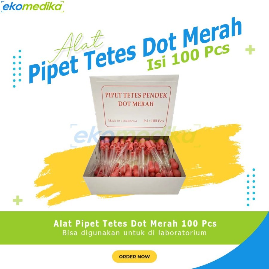 MERAH 100 pcs Red Bulb Glass Short / Long Bulb Dropper Pipettes / Short ...