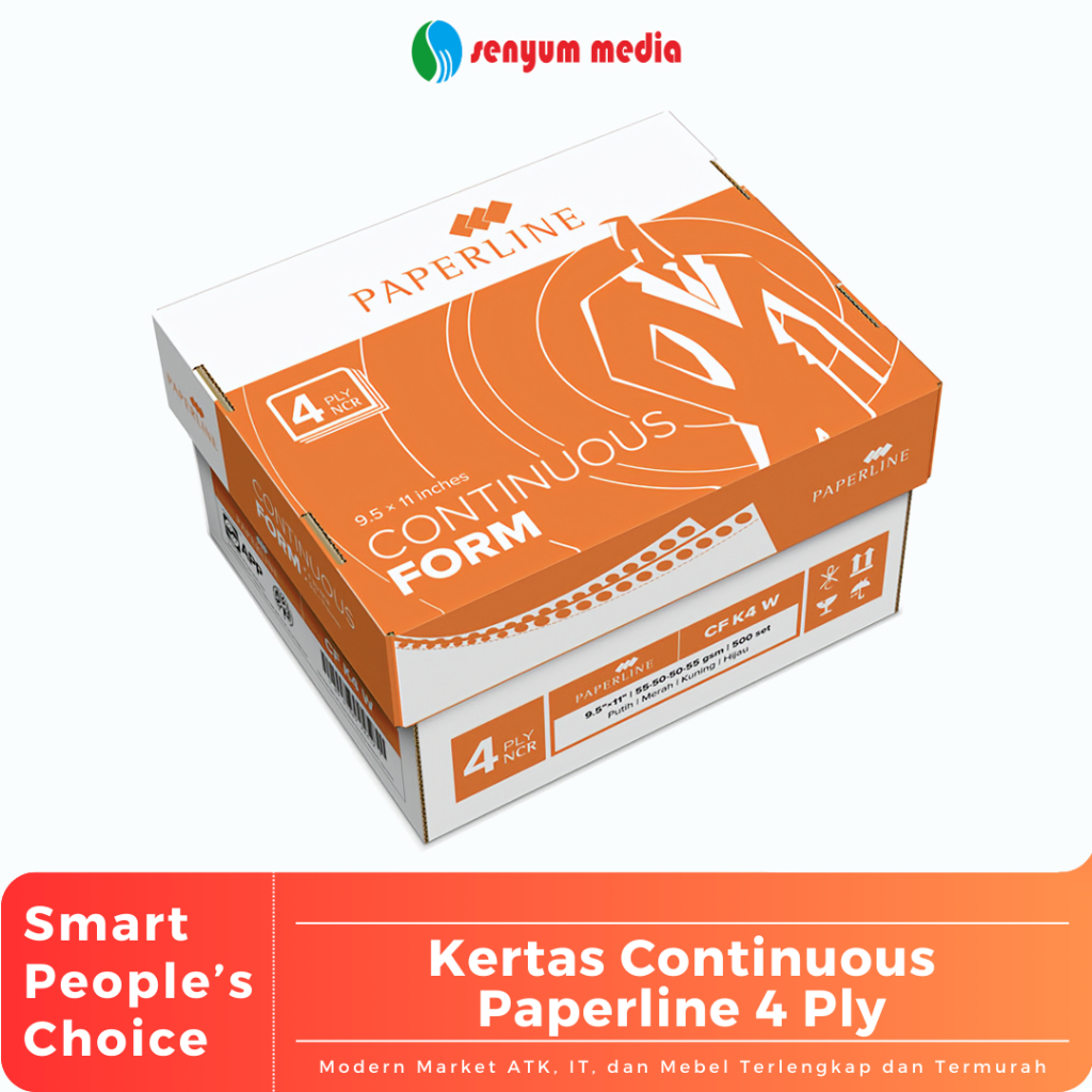 4 Ply Continuous Paperline Paper (1 Box Contains 3000 Sheets) (S: Box ...