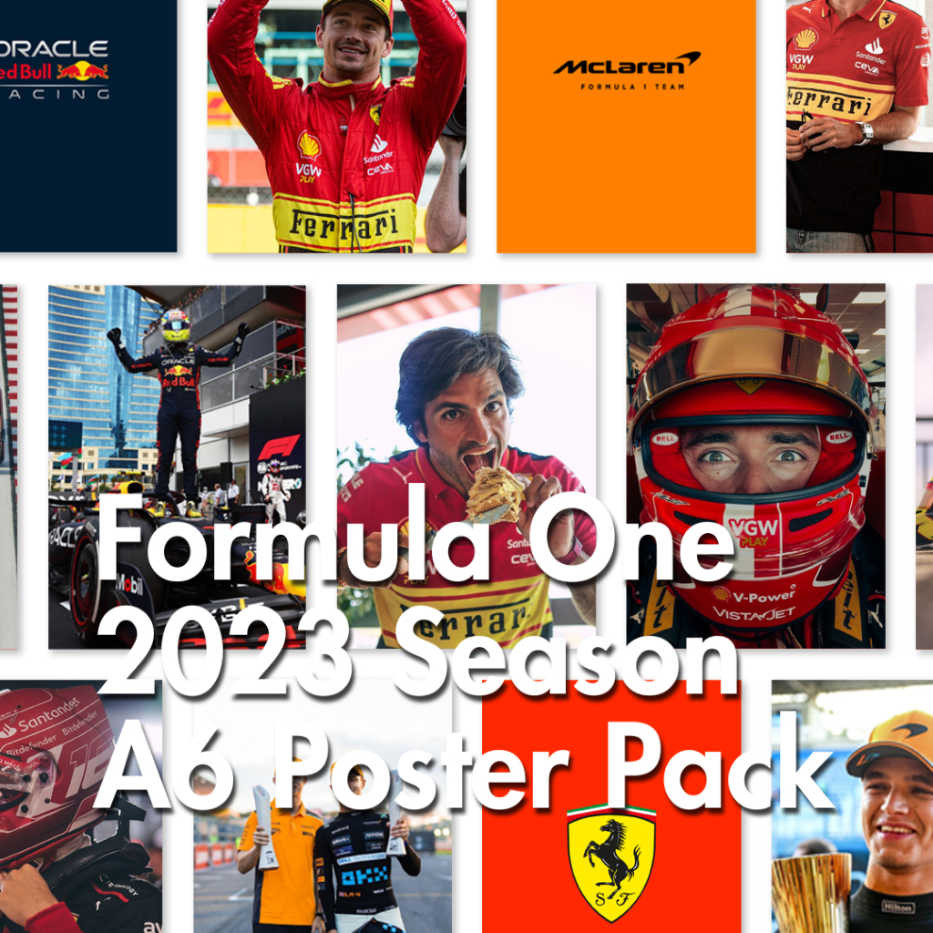 F1 Poster Pack A6 Formula 1 - Scuderia Ferrari, Red Bull Racing, and ...