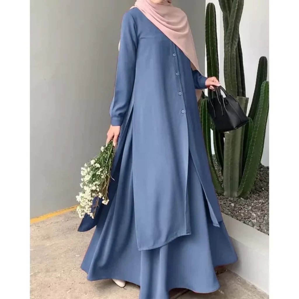 Hanum One Set Tunic Top and Jumbo Size Muslim Women's Skirt Latest ...