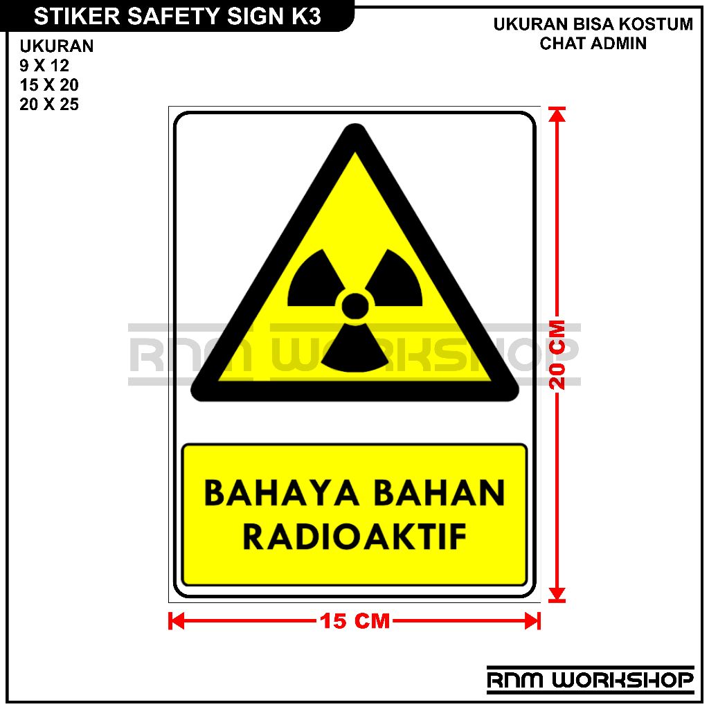 Safety SIGN RAMBU K3 DANGER OF RADIOACTIVE MATERIAL | Shopee Singapore