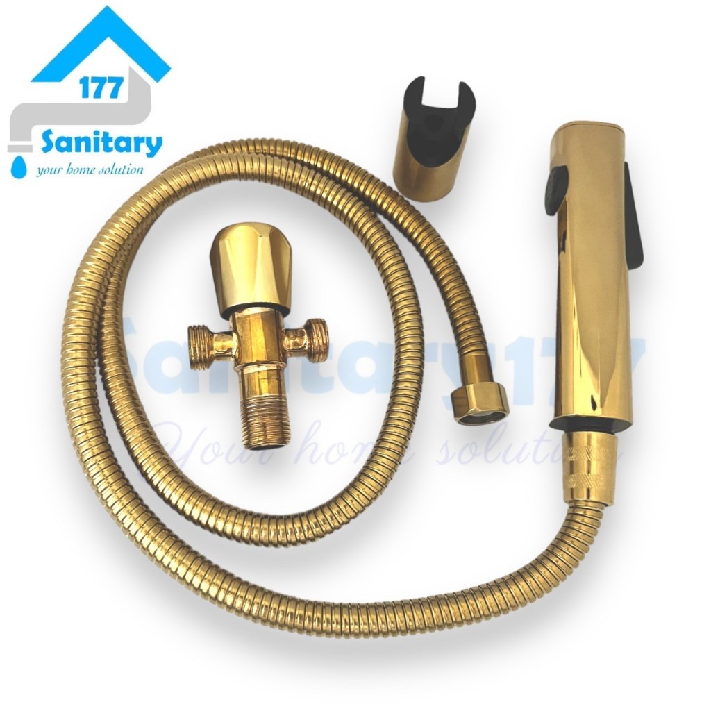 Savings Package Jet shower bidet GOLD Minimalist 7E+stop Faucet set ...