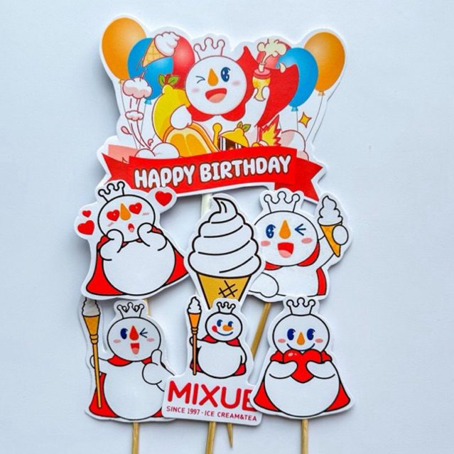 Mixue TOPPER / (LA-001) MIXUE CAKE TOPPER / MIXUE CAKE TOPPER / MIXUE ...
