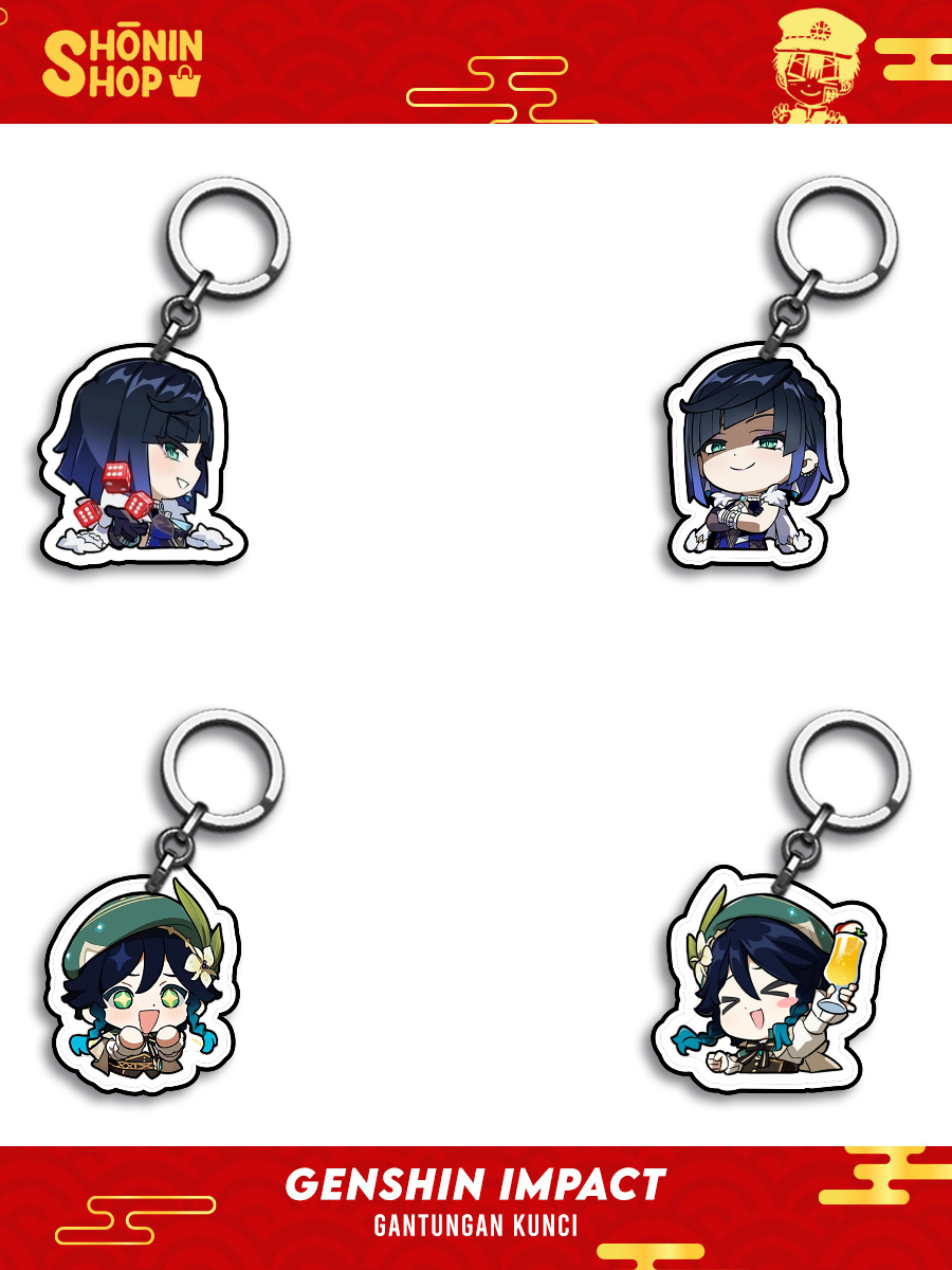 GANTUNGAN [Buy 3 Get 1 Free] Genshin Impact Keychain | Chibi Genshin ...